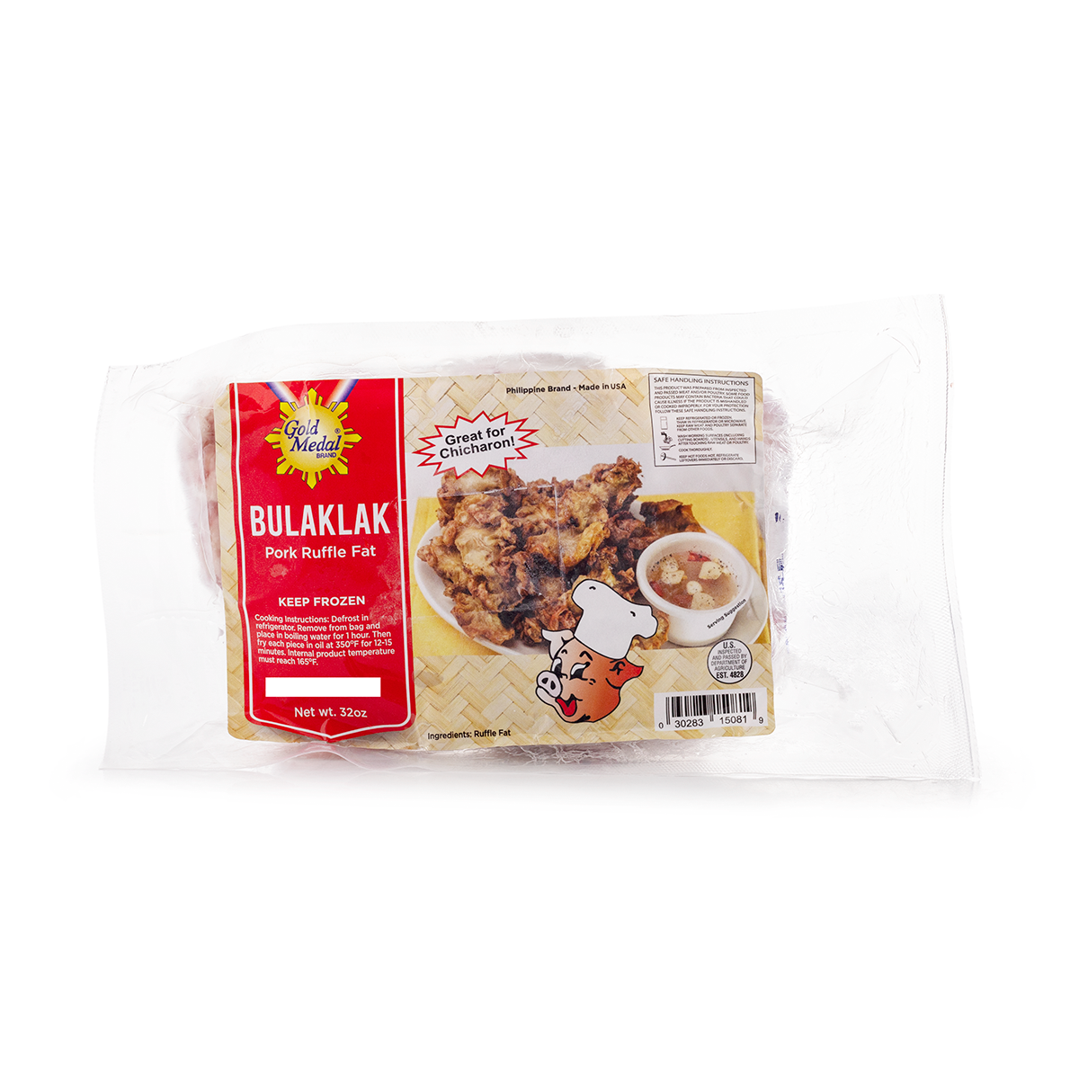 Gold Medal Chicharon Bulaklak, Pork Ruffle Fat, Frozen - Weee!