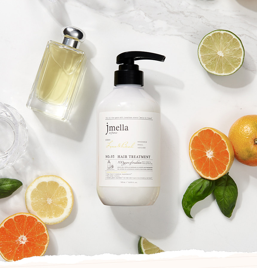 JMELLA In France Lime & Basil #03 Hair Shampoo 500ml + Treatment 500ml ...