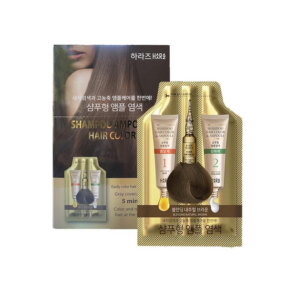 Get HAARAZ Shampoo Ampoule Hair Color #Blending Natural Brown 5ea ...