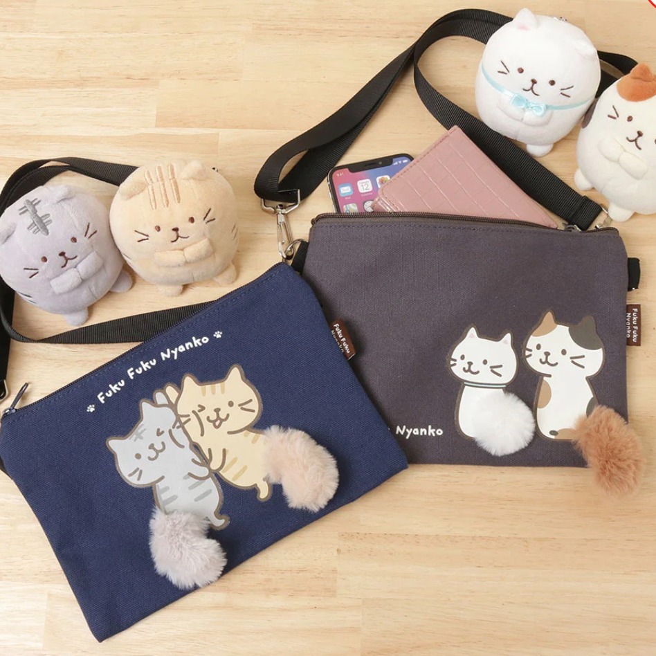 Get Fuku Nyanko Cat Tail Tote Fabric Bag - Brown S Delivered | Weee! Asian Market