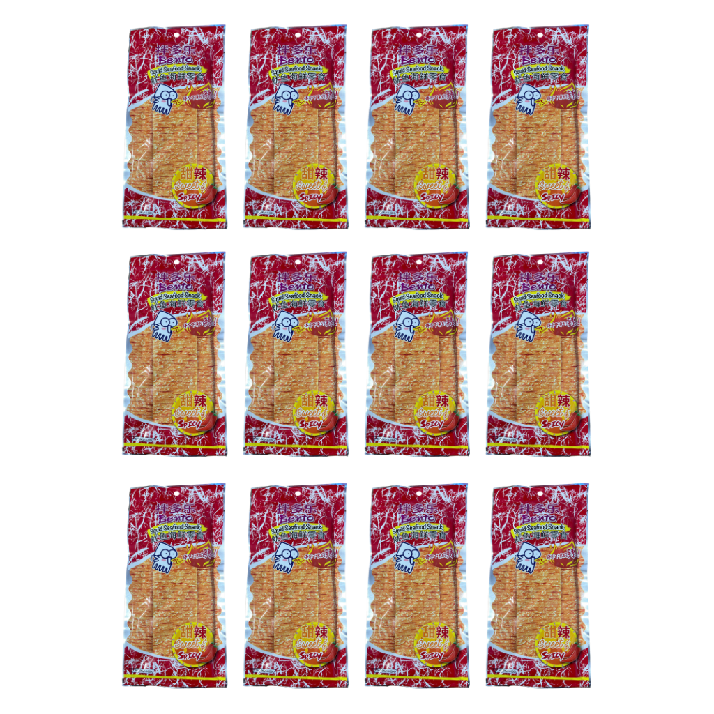 Get Bento Seafood Squid Snack, Sweet & Spicy Flavor pack of 12 ...