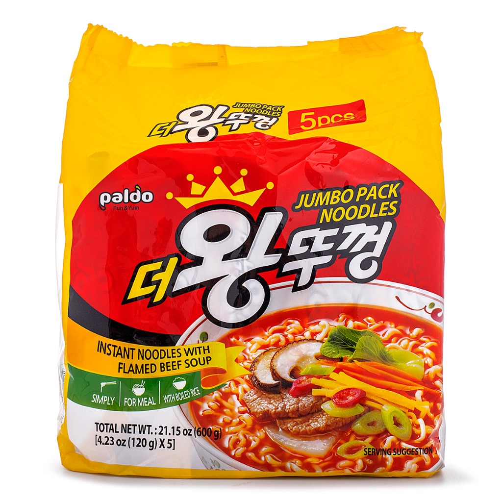 Get Paldo Jumbo Pack Noodles, Flamed Beef Soup Flavor 120g*5 Delivered ...