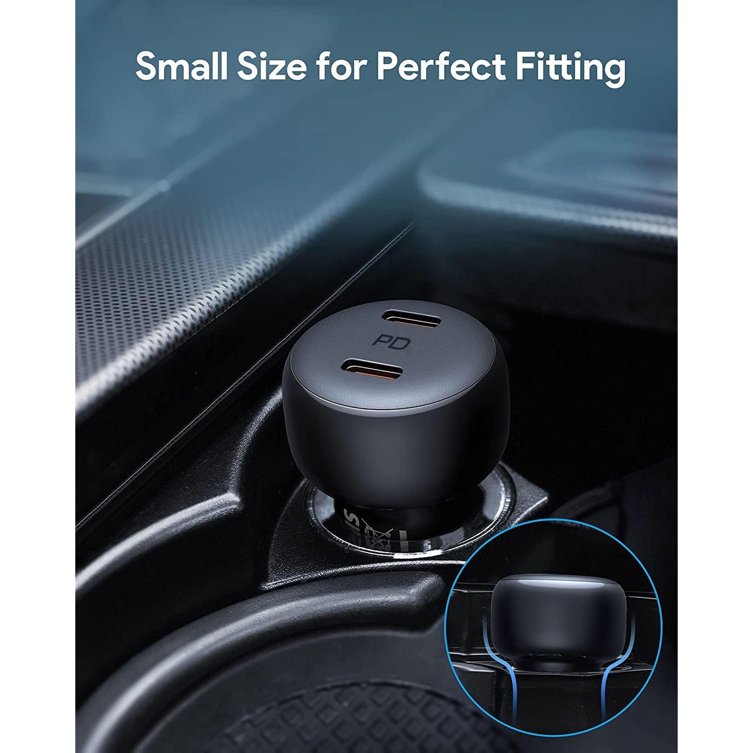 Get (2-Pack) 40W Dual USB-C Port Car Phone Charger with Lightning to ...