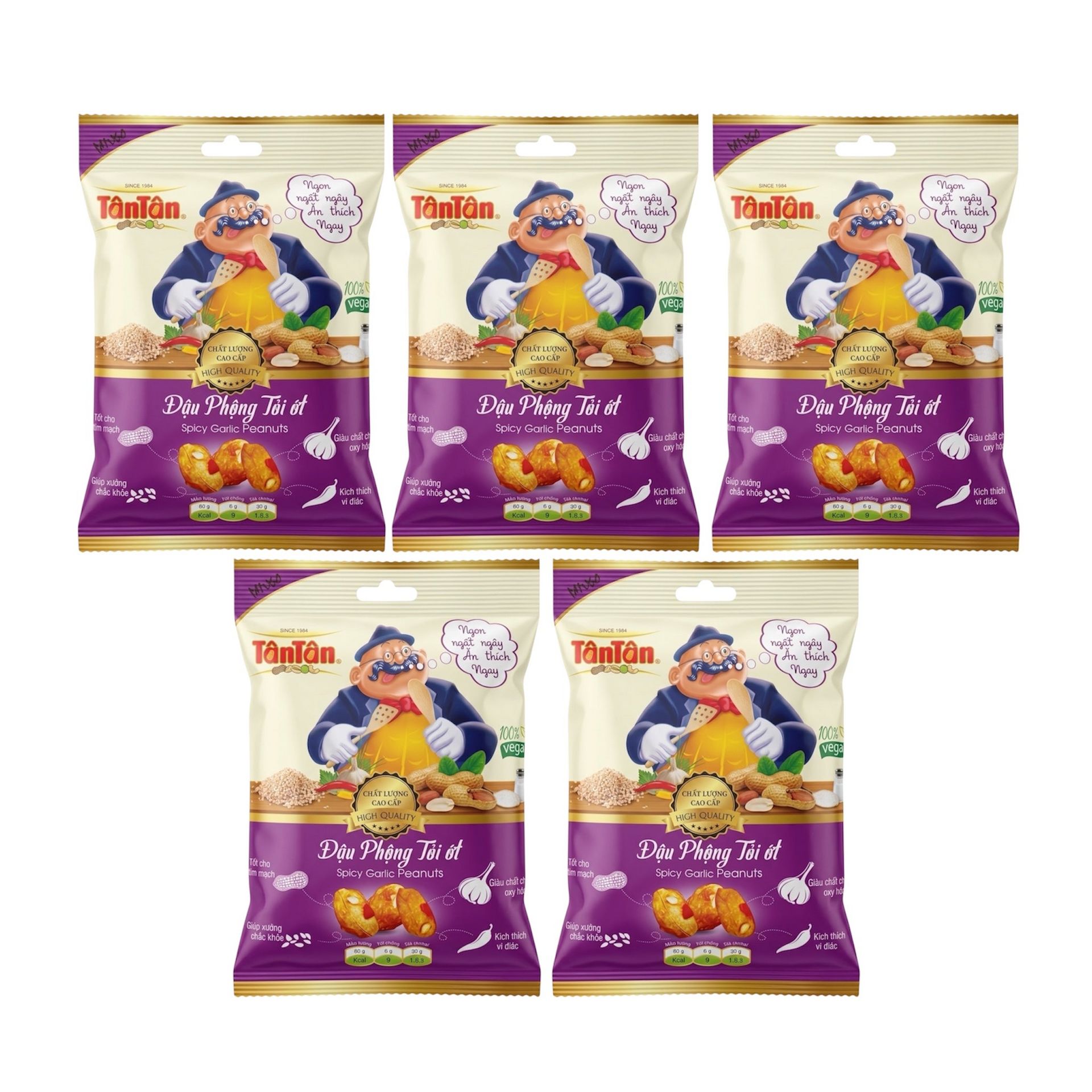 Get [TanTan] Spicy Garlic Peanuts Dau Phong Toi Ot 42 g*5 counts ...