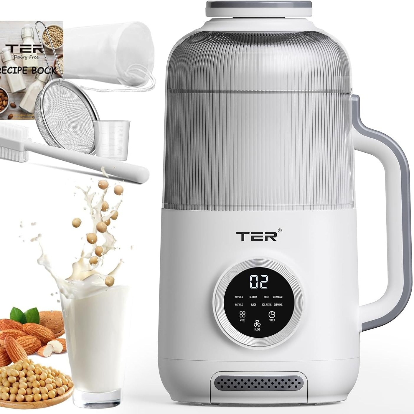 Get TER 8-in-1 Nut Milk Maker, 40oz Blender (White) 1 count Delivered ...