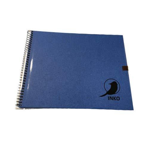 INKO Premium Sketchbook Blue Hardcover with Spiral Wire, 9.84 x 7 ...
