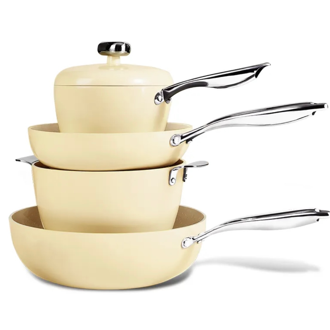 VELOSAN Pebble Series non-stick cookware set of four yellow colour ...