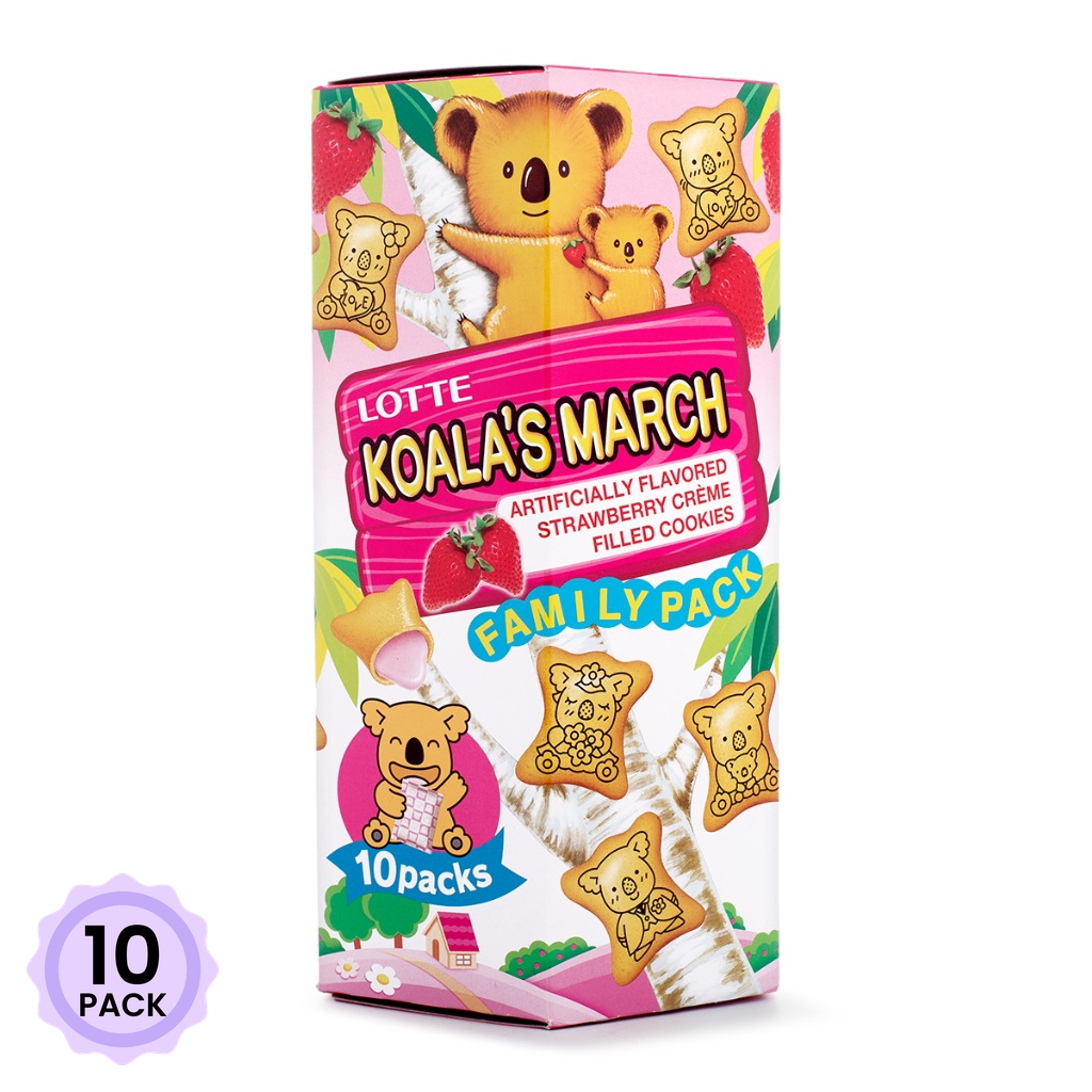 Get Lotte Koala's March Strawberry Cream Biscuits, Family Size 6.89 oz ...