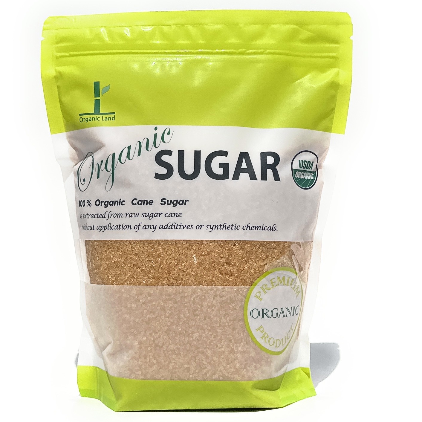 Get ORGANIC LAND USDA Organic Raw Cane Coarse Brown Sugar 2 Lbs [ Pack ...
