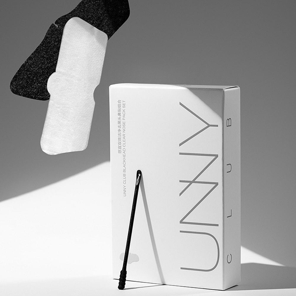 UnnyClub悠宜 双效洁净去黑头鼻贴组合 导出贴6g*5片 收缩贴4g*5片 清洁棉棒10支 - Weee!