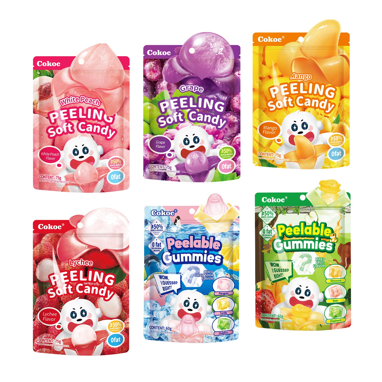 Get Cokoc 6 Bags of Peeling Fruit Animal Gummy Delivered | Weee! Asian ...
