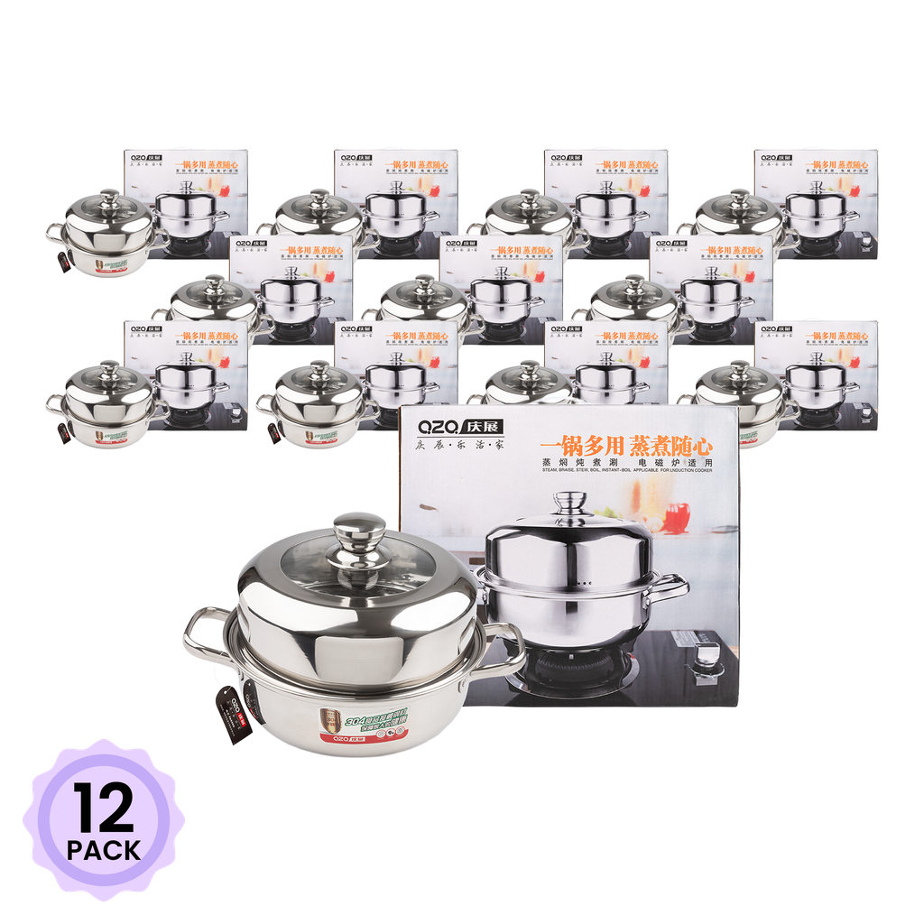 Get Qing Stainless Steel Steamer Pot 1*12 1 each*12 pack Delivered ...