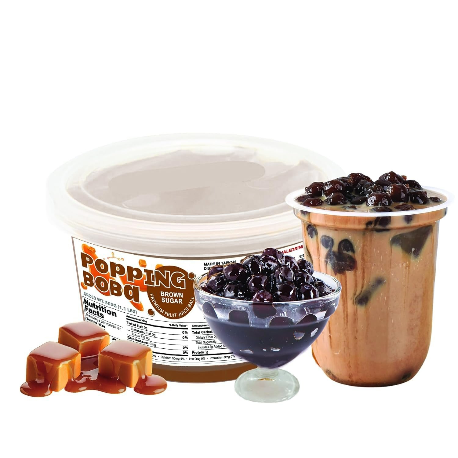 Get Fanale Bursting Popping Boba Brown Sugar Flavor 500 g Delivered ...