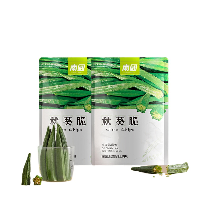 南国海南特产秋葵脆袋装零食小吃蔬菜秋葵干50g*2袋 - Weee!