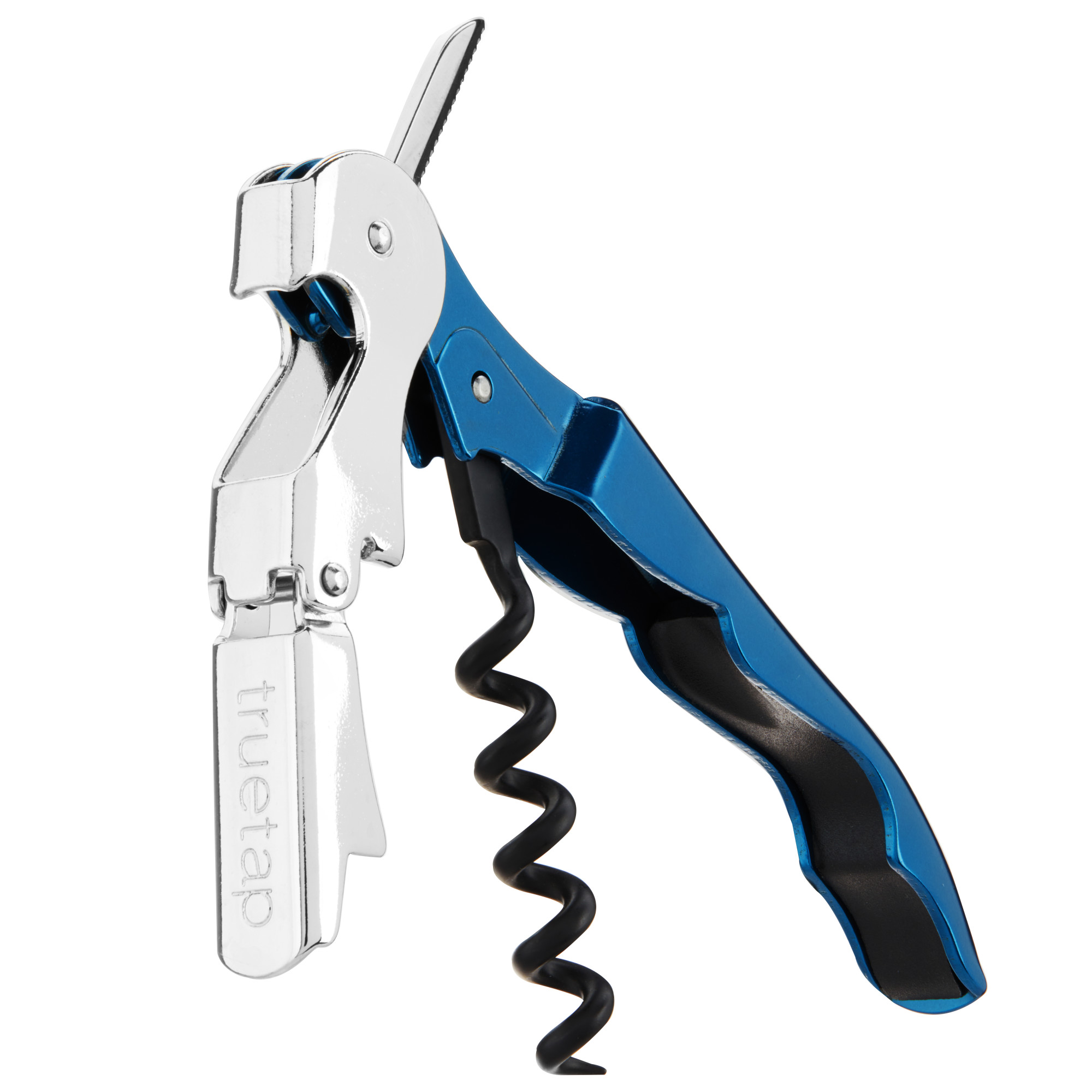 Get Truetap™: Double-Hinged Waiter's Corkscrew in Metallic Blue ...