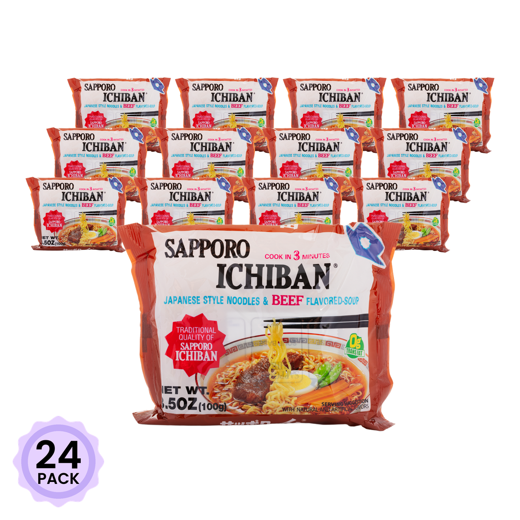 Get Sapporo Ichiban Instant Japanese Style Noodles, Beef 3.5 oz*24 pack ...