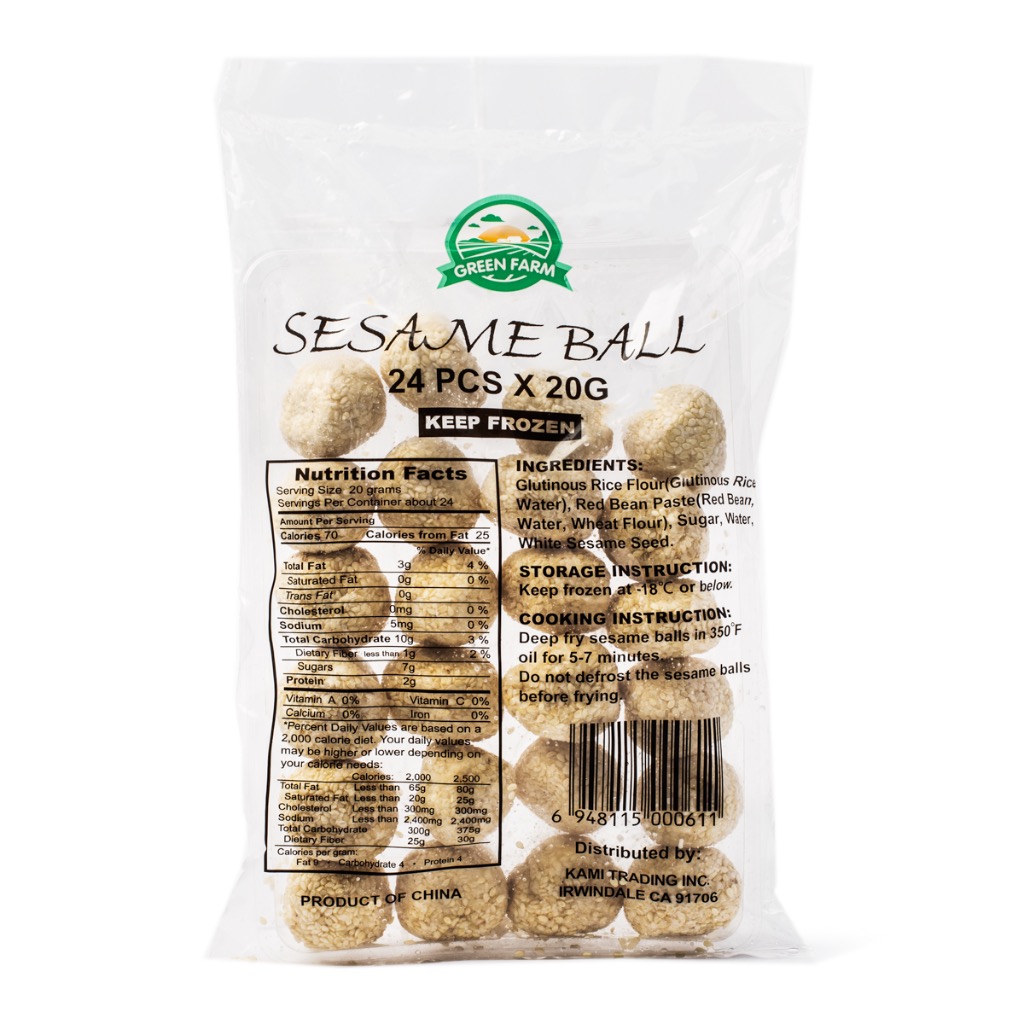 Get Green Farm Fried Sesame Balls with Red Bean, Frozen 24ct Delivered ...