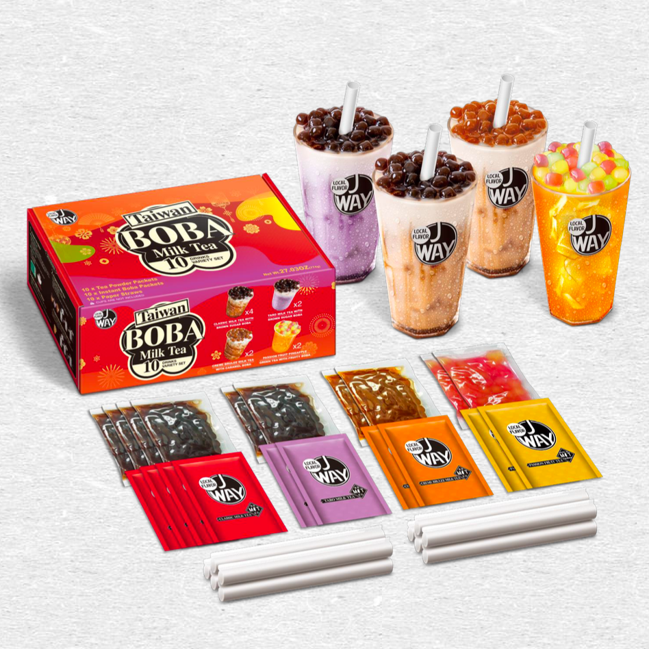 Get J WAY Instant Boba Bubble Pearl Milk Fruity Tea Mix Kit - 10 ...