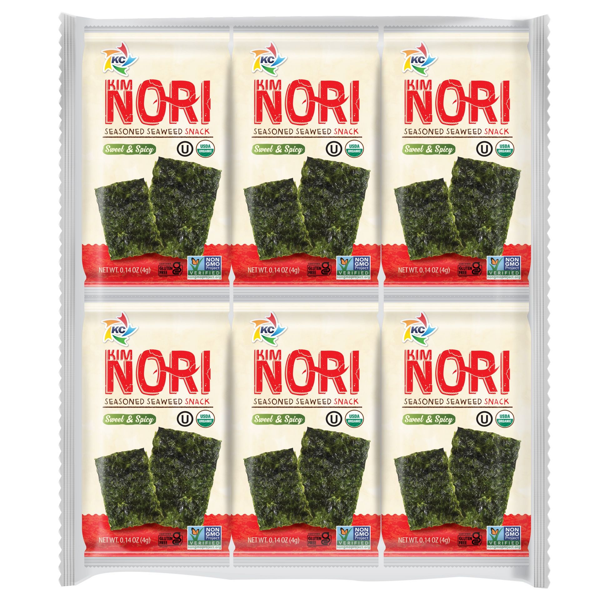 Kimnori Organic Sweet Spicy Seaweed Snack 12 Pack 4g (0.14oz) - Weee!