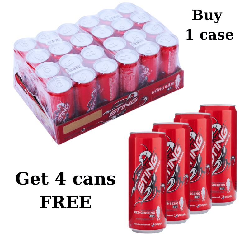 Sting Nuoc Tang Luc Energy Drink with Red Ginseng, Strawberry Flavor 11 ...
