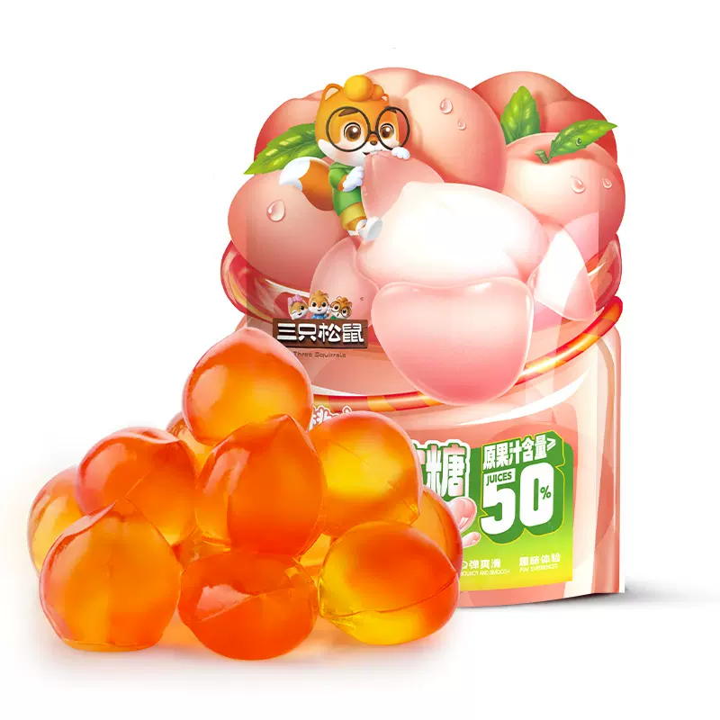Get Three Squirrels Peeling Gummies White Peach Flavor Delivered | Weee! Asian Market