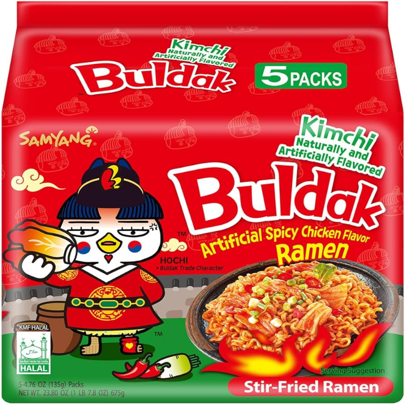 Get Samyang Buldak Ramen, Kimchi Hot Chicken Flavor pack of 5 Delivered ...