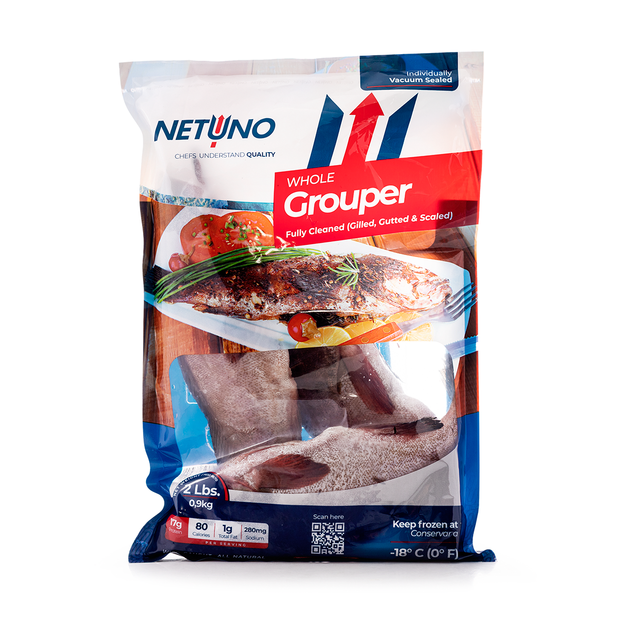 Get Netuno Wild Caught Whole Grouper, Fully Cleaned, Frozen Delivered ...