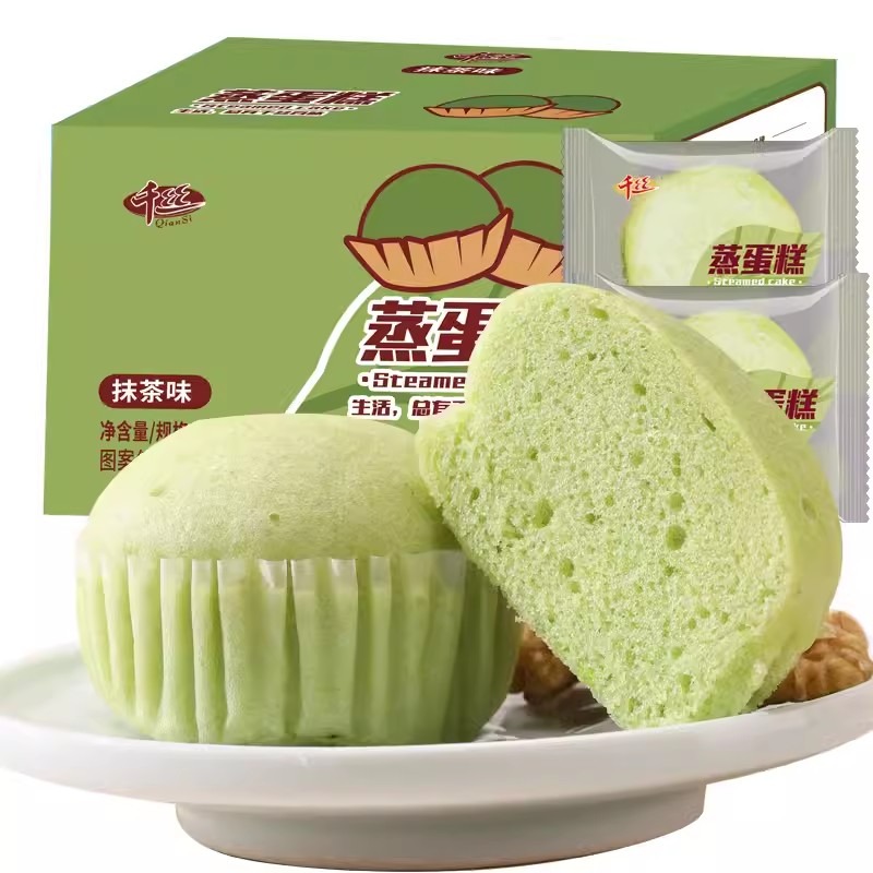 Chance Matcha Steam Cake 500g Snacks Bread Snacks Leisure Snacks - Weee!