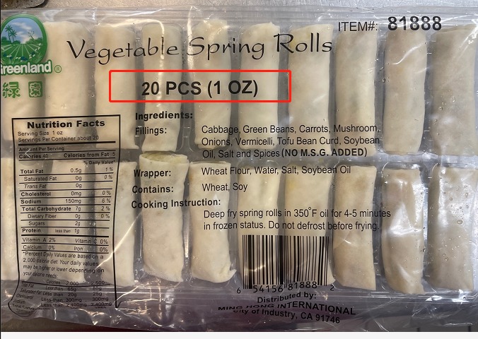 Get Green Farm Vegetable Spring Rolls, Frozen 42g Delivered | Weee ...