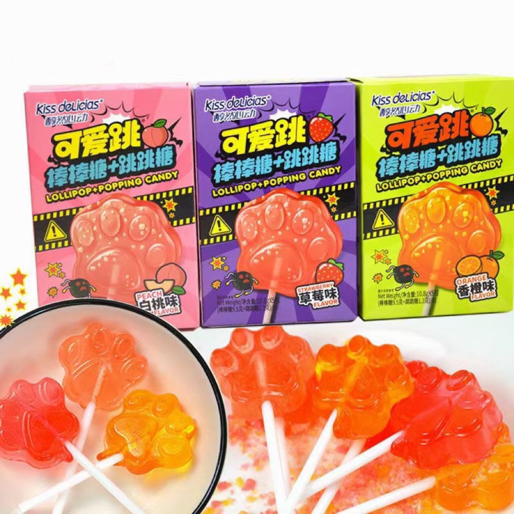 Get Kiss deLicias Pop Rocks candy white peach flavor Delivered | Weee ...