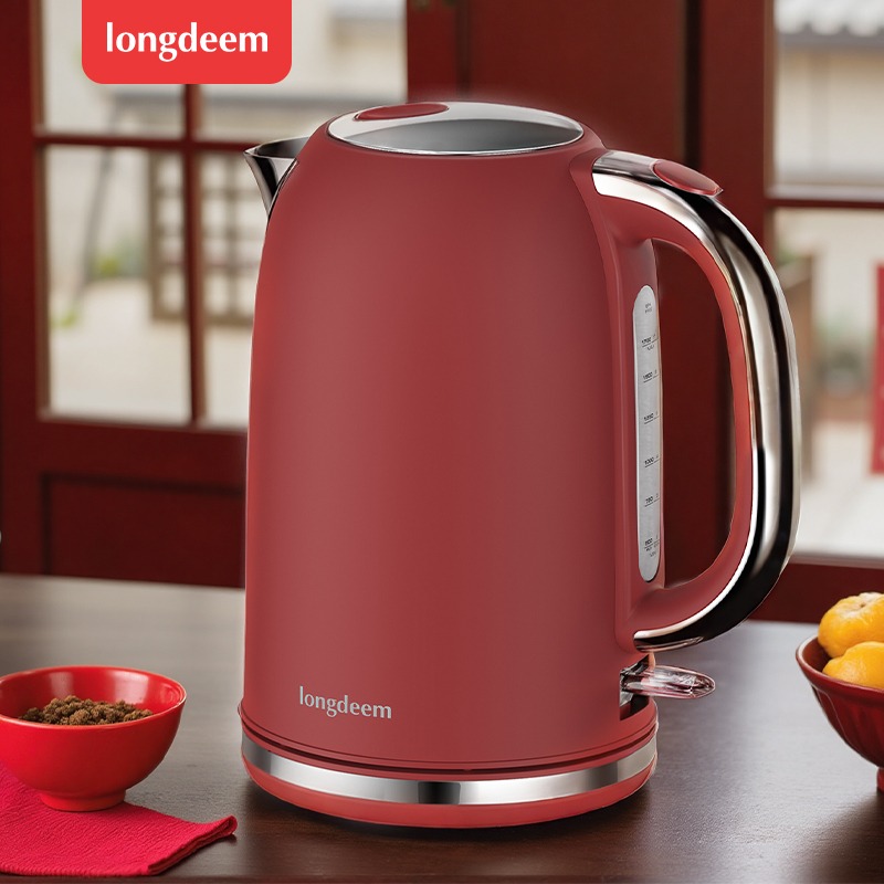 1.7L Stainless Steel Electric Kettle, Red - Weee!