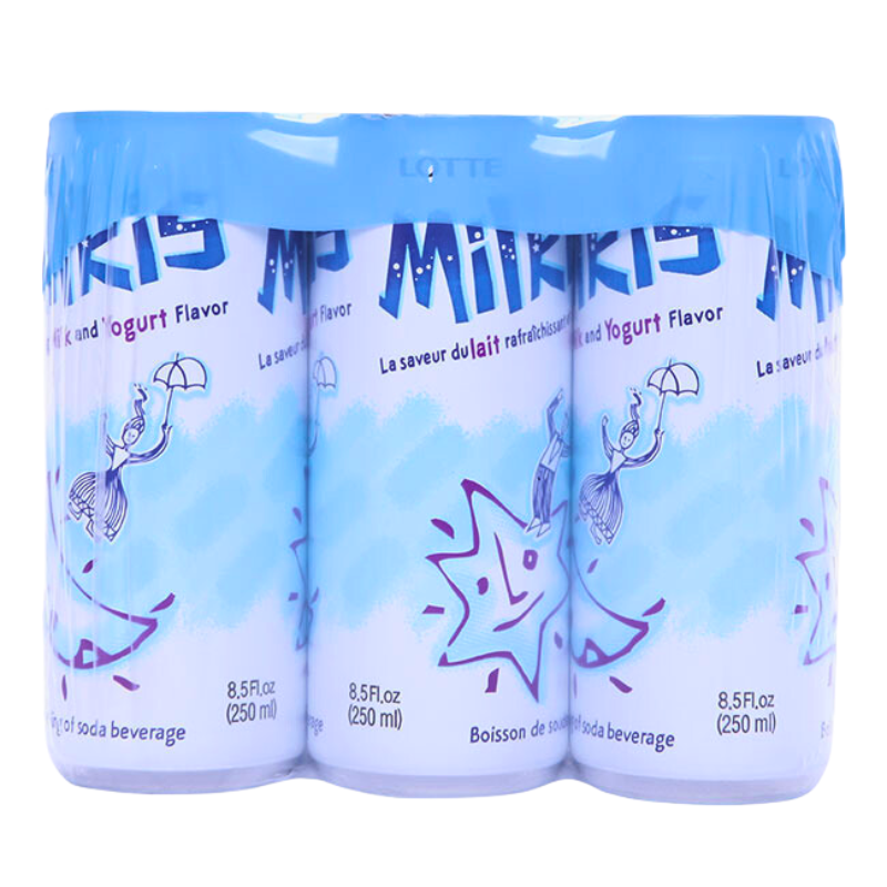 Get Lotte Milkis Soda Drink, Milk and Yogurt Flavor 250ml 6 can ...