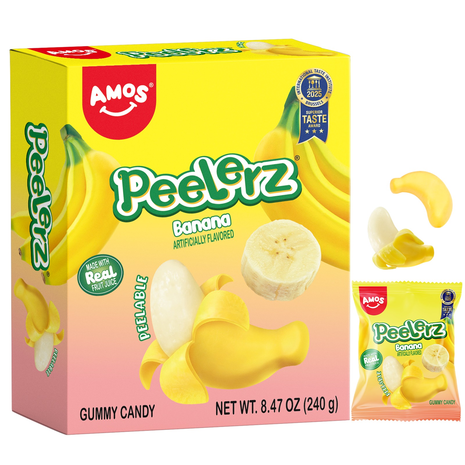 Get Amos Peelzer Gummy Banana Peeling Candy(10ct) Delivered | Weee ...