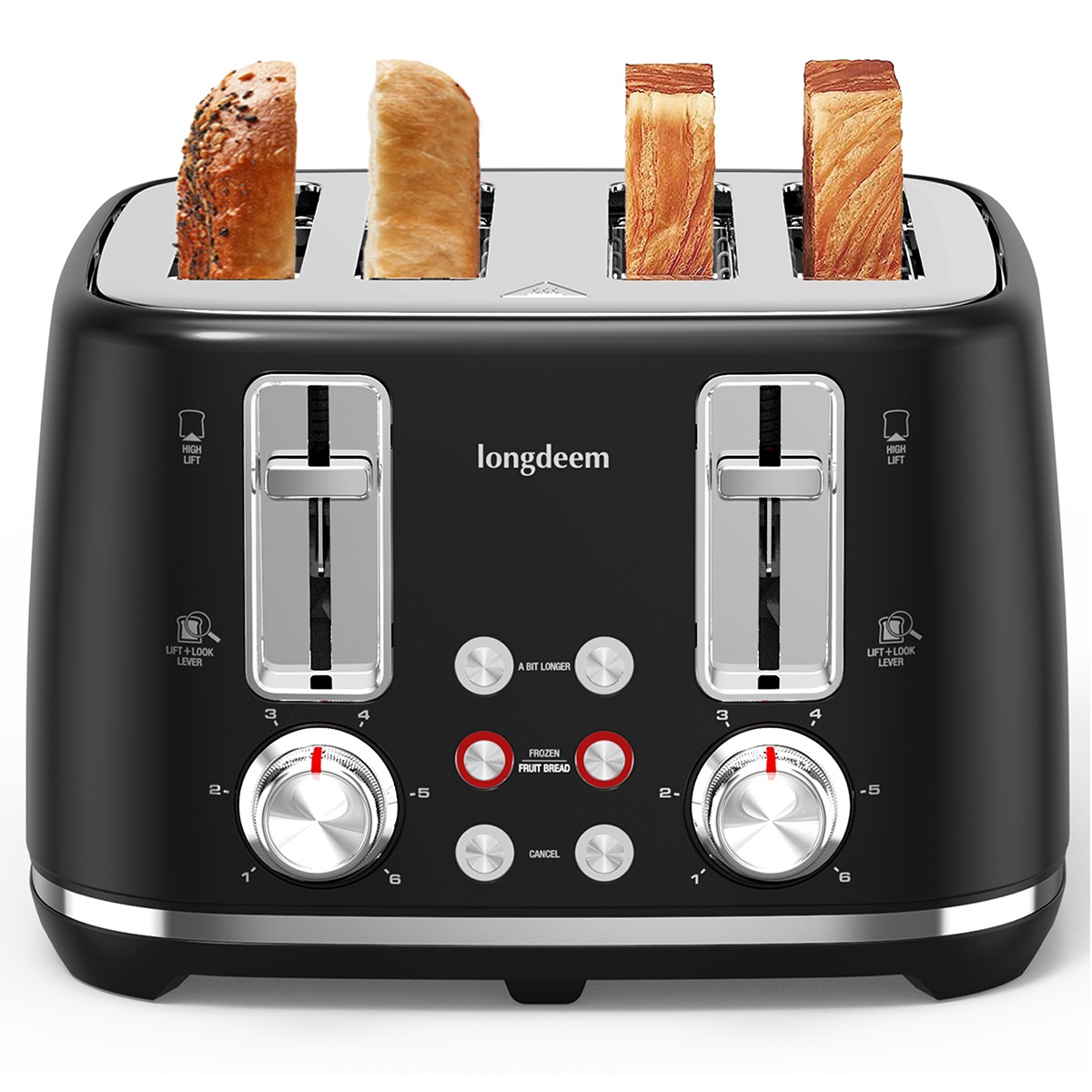 Get 4 Slice Toaster, 6 Browning Levels, Black Delivered | Weee! Asian ...