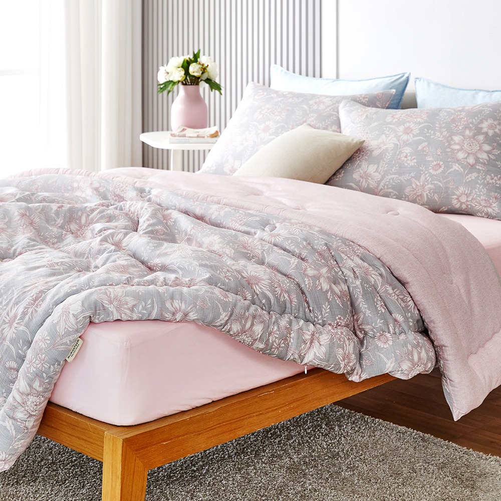 Get Premium Abigail Hanji Modal Flower Comforter Set - Pink (US Queen ...