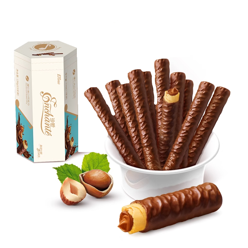 金帝榛仁巧克力棒装夹心牛奶威化蛋卷156g*1盒 - Weee!