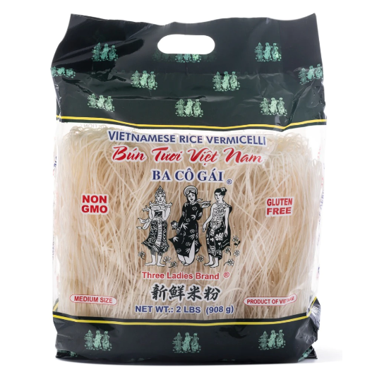 Get Three Ladies Brand Vietnamese Rice Vermicelli, Medium Size 32 oz ...