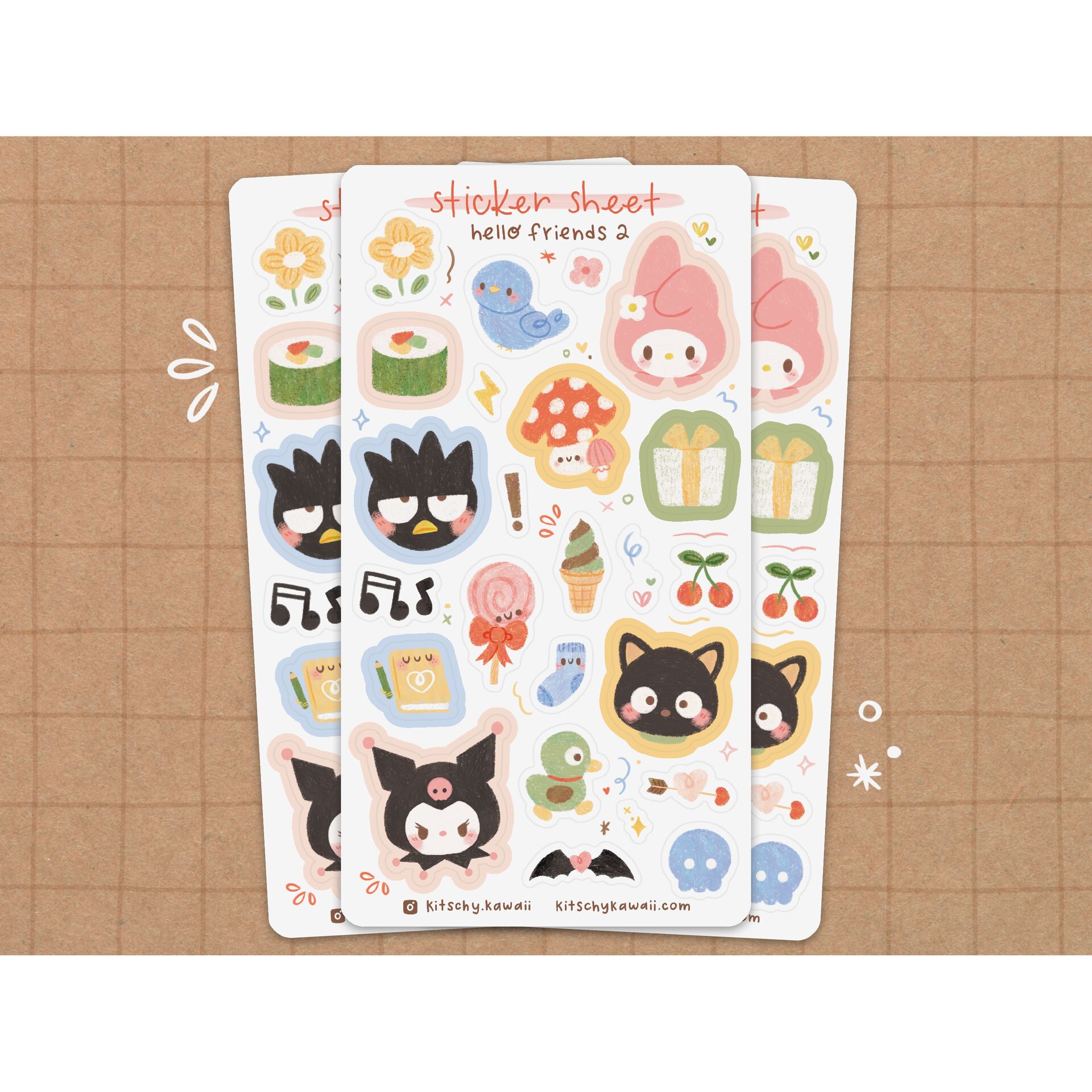 Hello Friends 2 Vinyl Sticker Sheet - Weee!