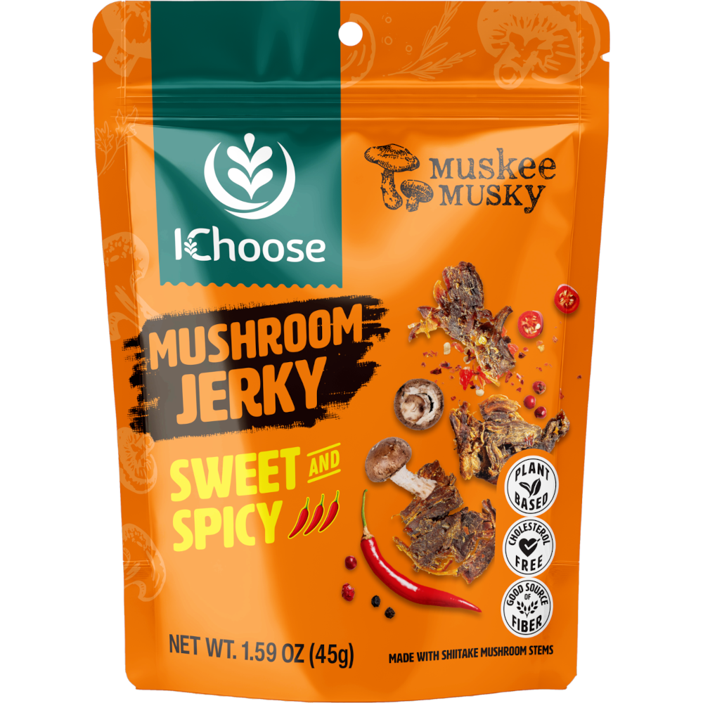 IChoose Muskee 麝香蘑菇干 甜辣素食无麸质 1.59 盎司 45 克 - Weee!