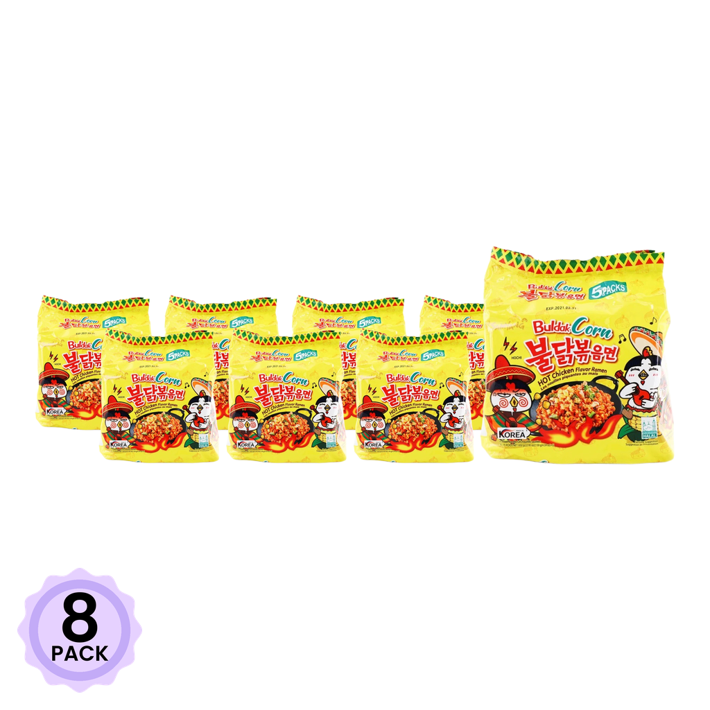 Get Samyang Buldak Ramen, Corn Hot Chicken Flavor 5pk 22.95 oz*8 pack ...