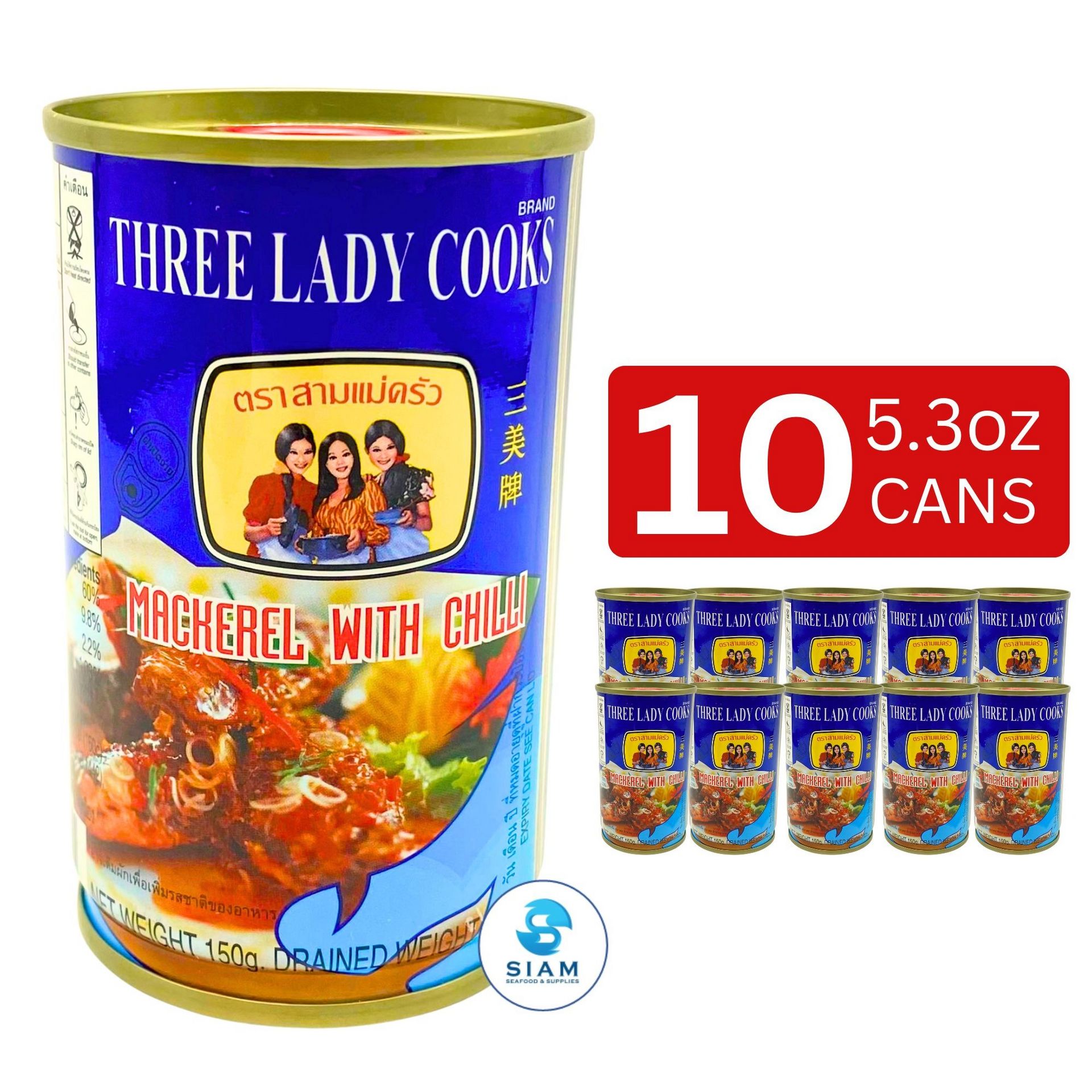 Get (10-Pack) Three Lady Cooks Mackerel in Chili Delivered | Weee ...