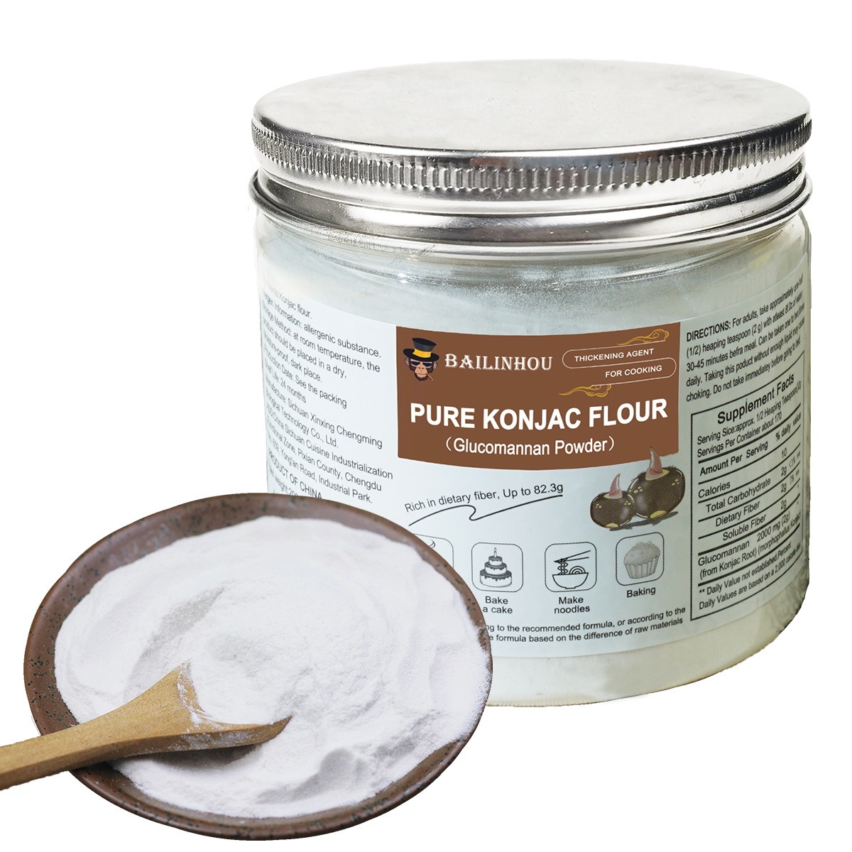 Get Pure konjac Gum konjac flour for cooking&baking [Glucomannan Powder ...
