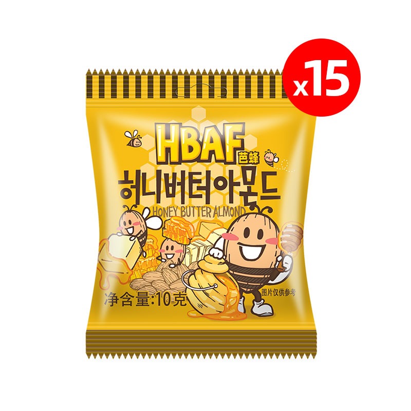 hbaf芭蜂蜜黄油味巴旦木坚果干零食10g*15 150 克 - Weee!