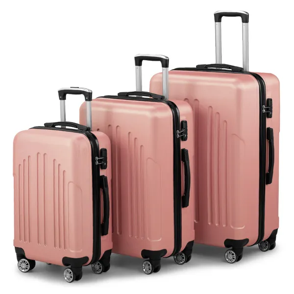 Luggage Set of 3, ABS+PC Hardside Suitcase - Weee!