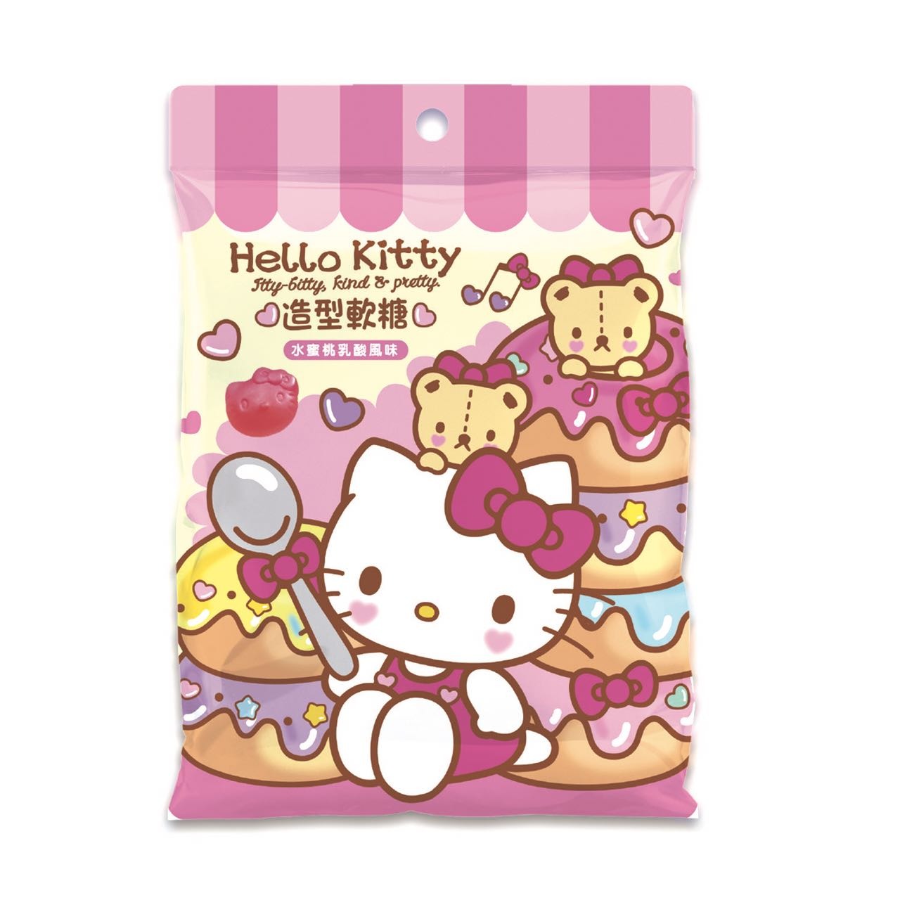 Get Hello Kitty Shaped Gummy Bag With Peach Lactic Acid Flavor ...