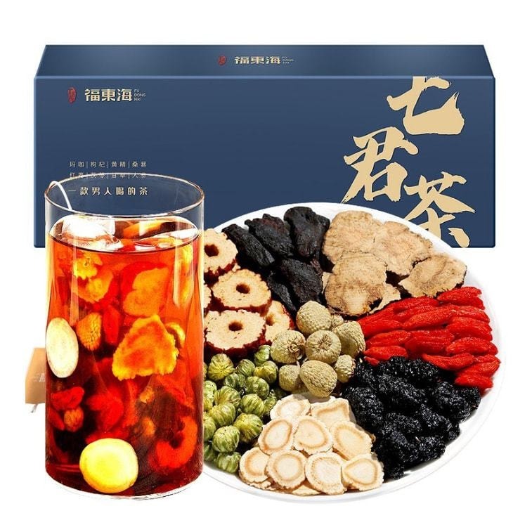 Get Seven Jun tea 216g/box Ginseng Chinese wolfberry male tonic health ...