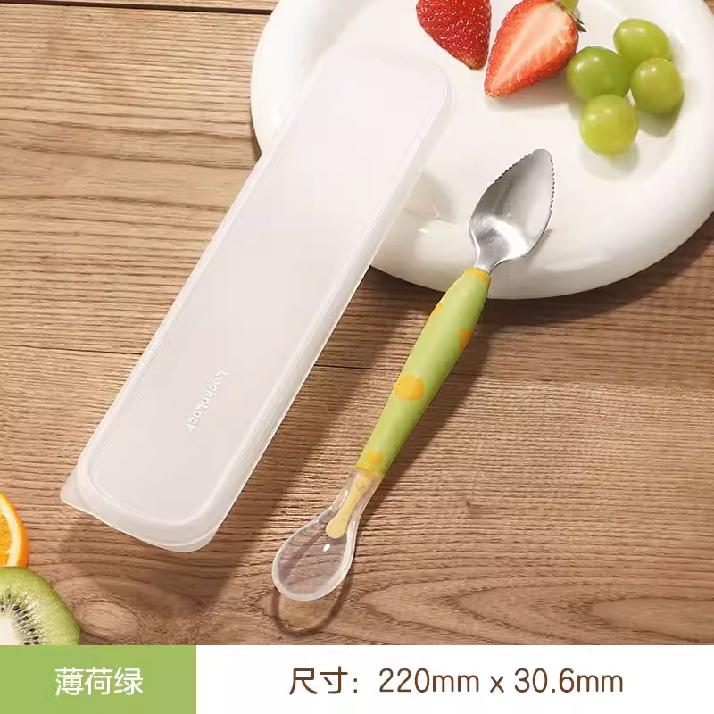 Get 【Lock & Lock】Double-Head Mud Scraper, Baby Fruit Puree Spoon Green ...