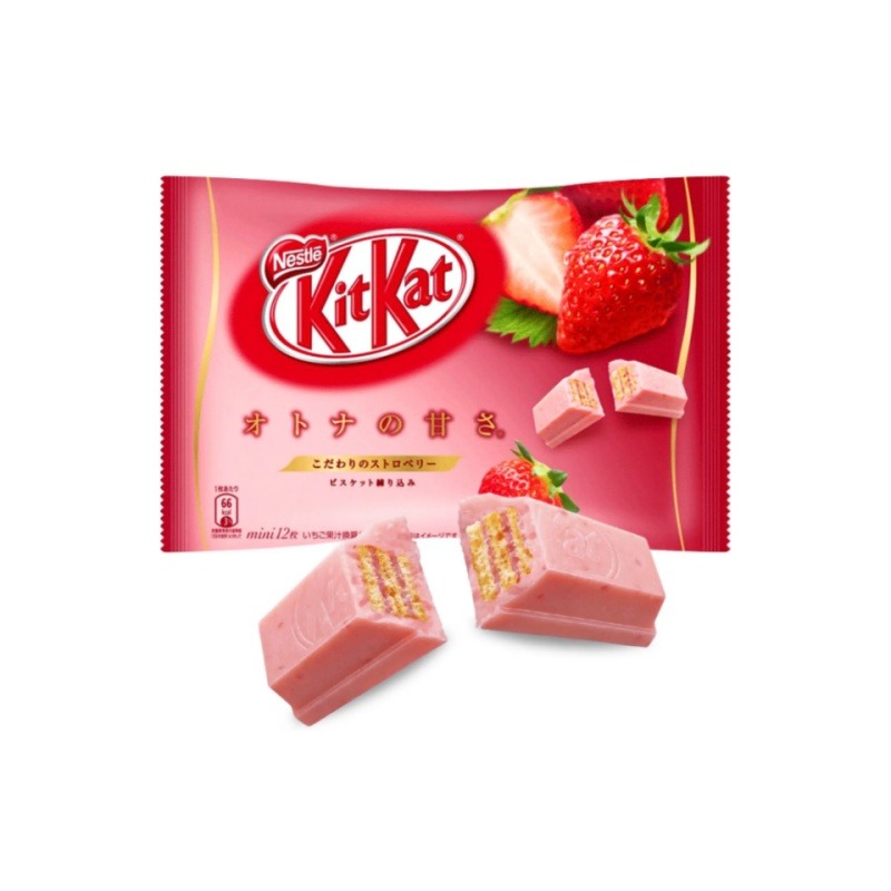 Get KITKAT Chocolate Wafer Cookies Slightly Sweetened Strawberry 11pcs ...