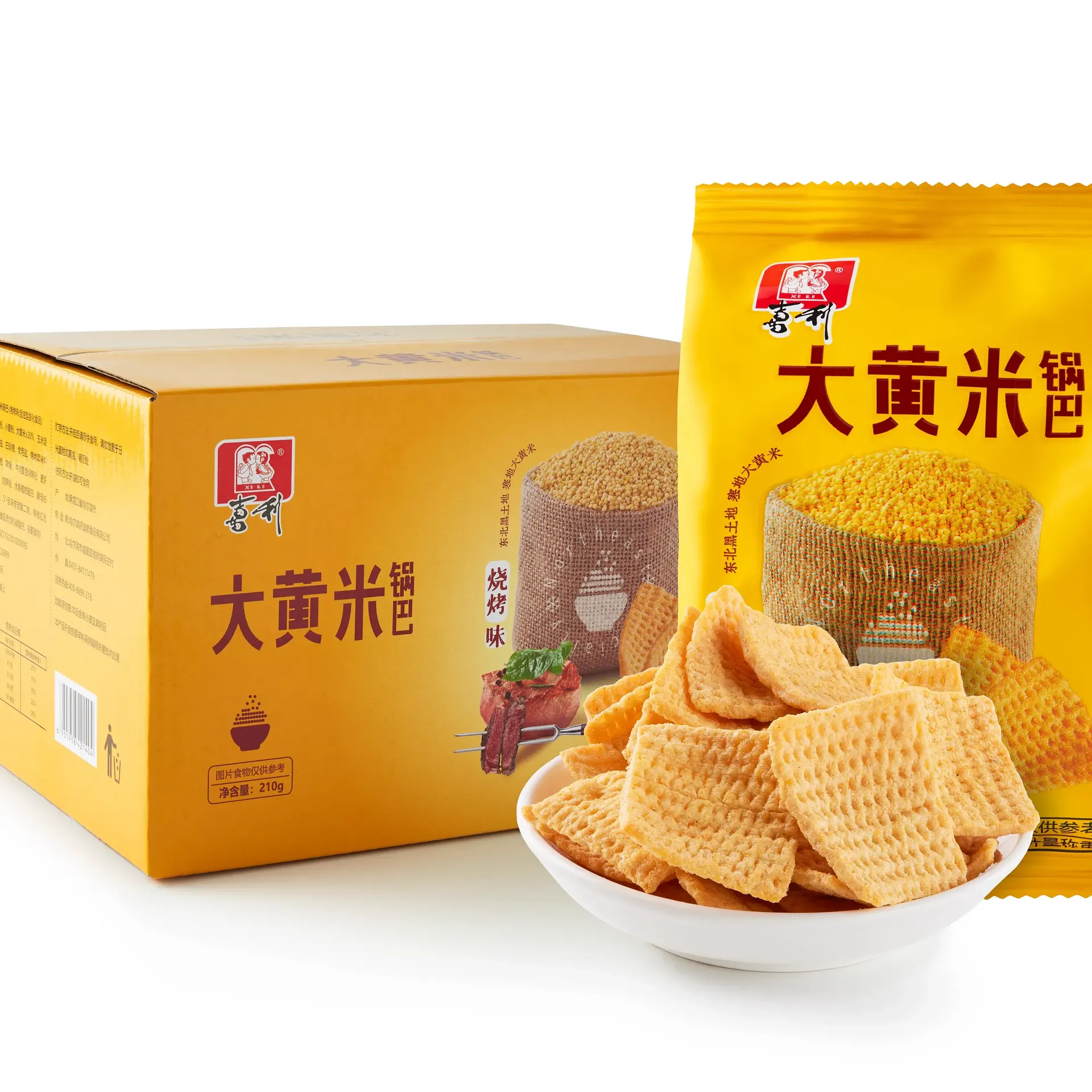 喜利 大黄米锅巴 烧烤味 42g*5 - Weee!