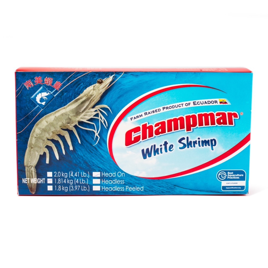 Get Champmar Ecuador White Shrimp 30-40ct 1pk, Frozen Delivered | Weee ...